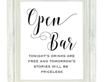 Open bar sign | Etsy