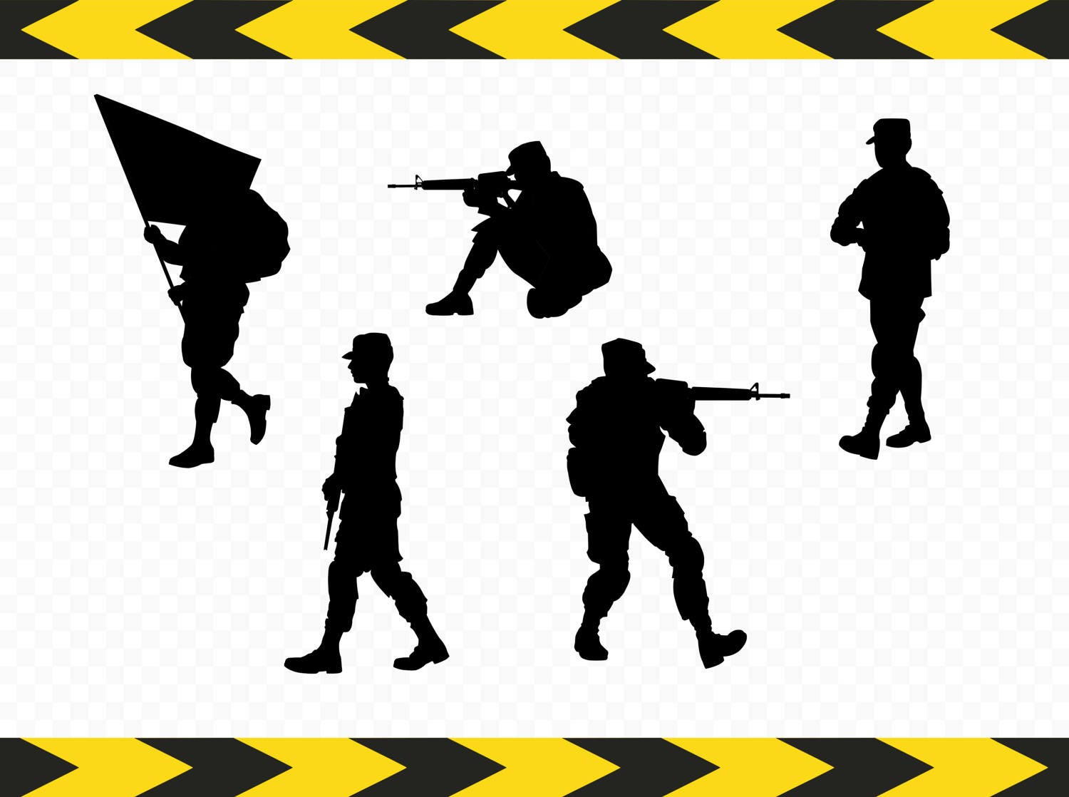Army soldiers infantry Svg Clipart Clip art Silhouette Cut