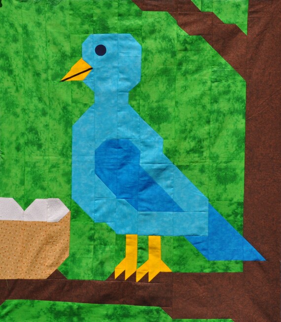 Blue Bird Quilt pattern with multiple sizes