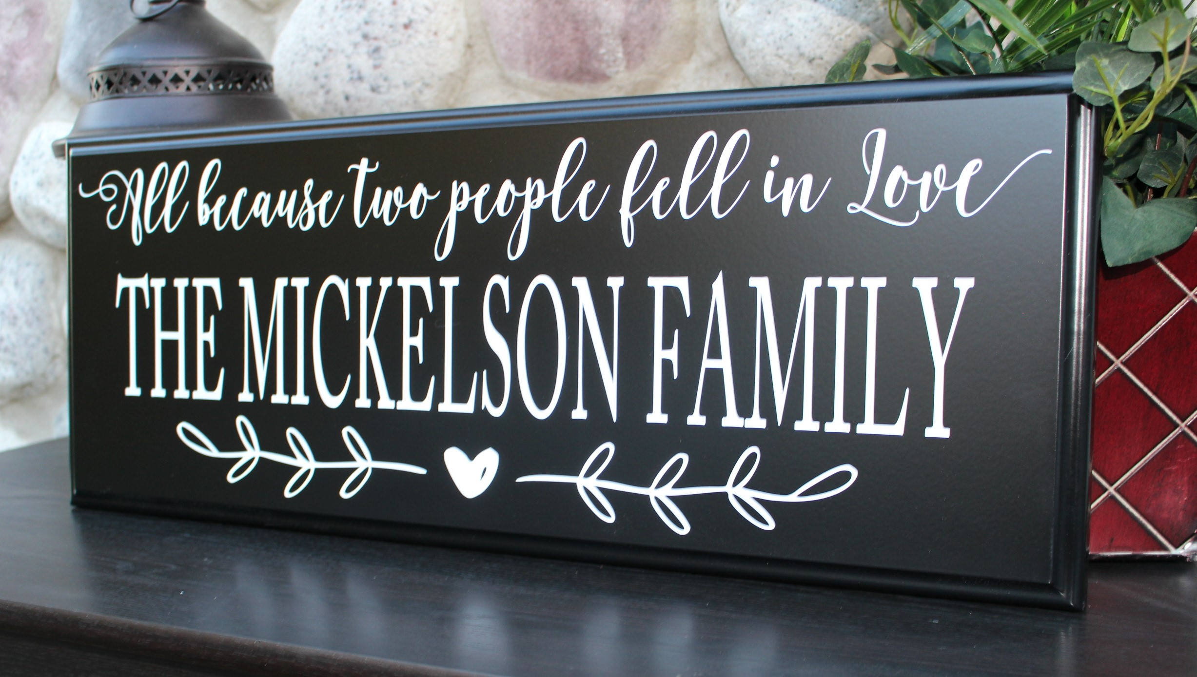 Personalized family sign wood-family name sign-family name