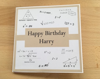 Math birthday card | Etsy