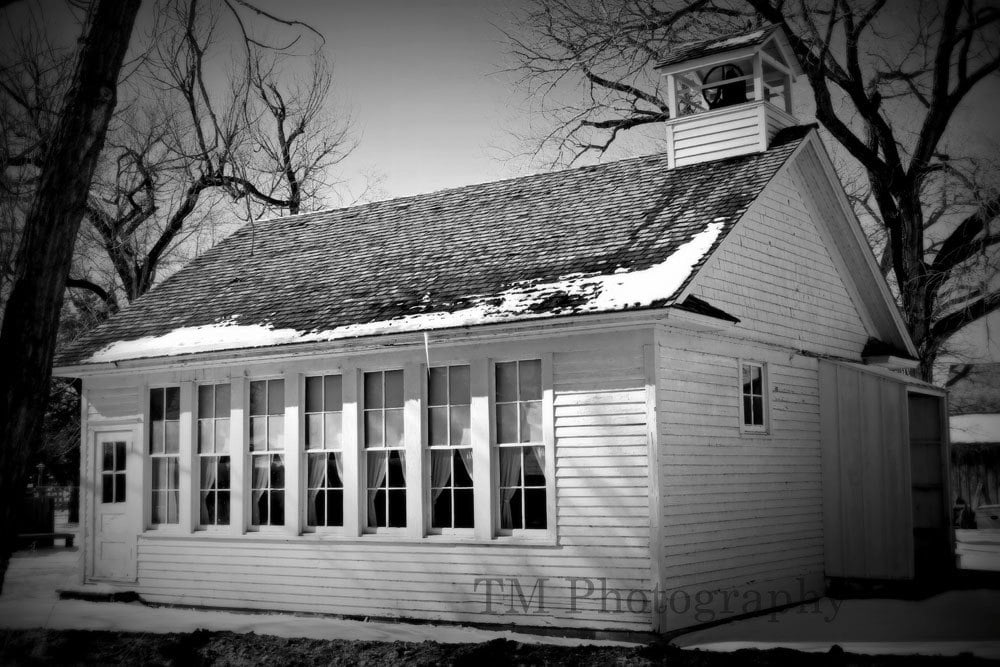 One Room Schoolhouse 1800's Schoolhouse Black and