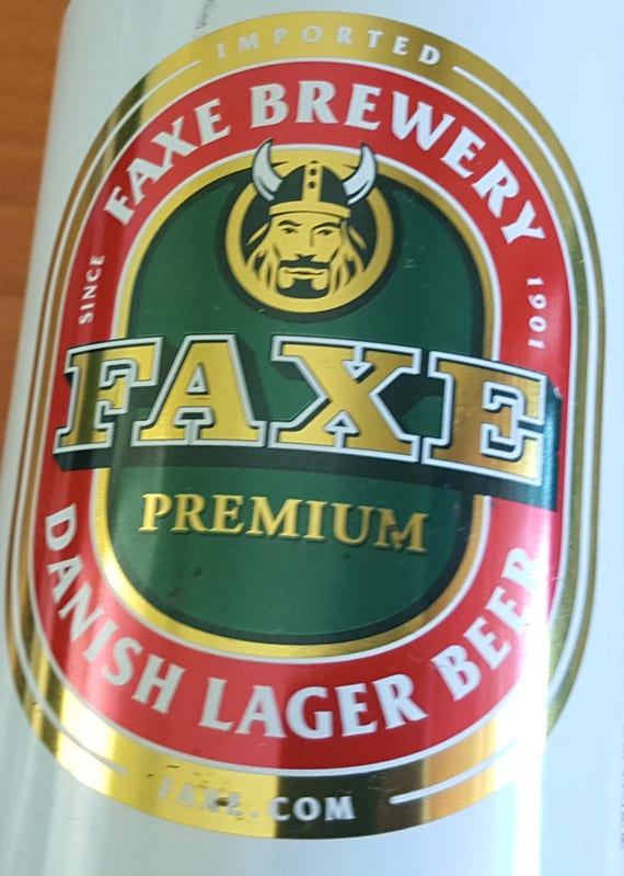 Faxe Beer Can Danish premium Lager Collectible Man Cave or