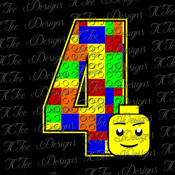 Lego 4 4th Birthday Lego Birthday SVG Design Download