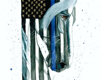 Thin blue line art | Etsy