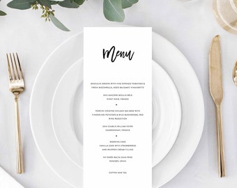Simple wedding menu | Etsy