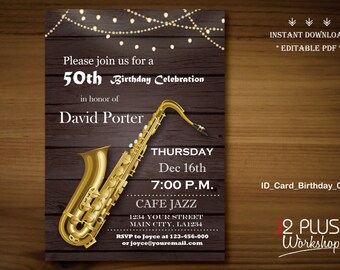 Jazz invitations | Etsy