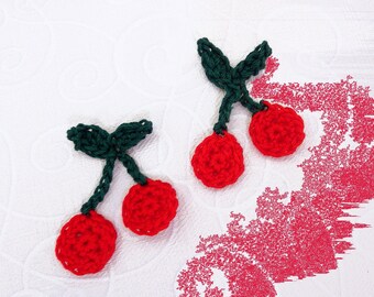 5 Crochet Cherries In Red Green YH 041-02