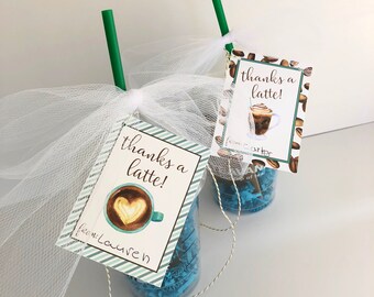 Thanks a latte tags | Etsy
