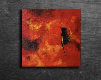 Red abstract art | Etsy