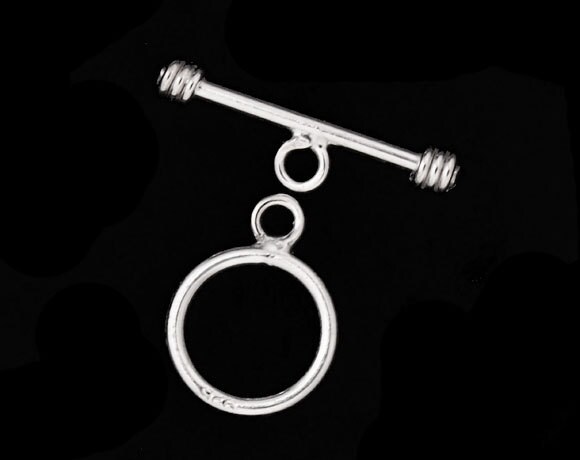 6 of 925 Sterling Silver Toggles 9 mm. :th0230m