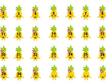 Pineapple calendar | Etsy