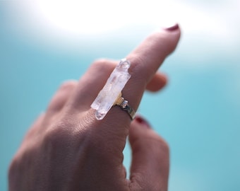 Quartz crystal ring | Etsy