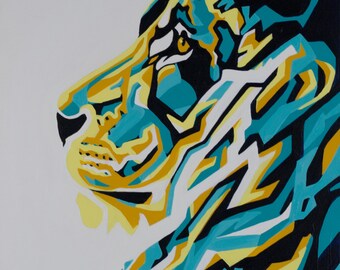 Lion painting | Etsy