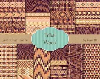 Tribal Digital Paper: Tribal Patterns neutral