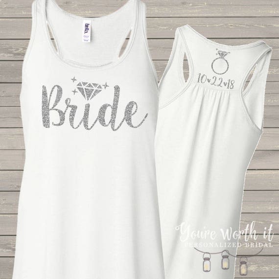 bride tank top bella flowy tank top with sparkle and bling
