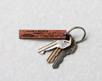 Wood keychain | Etsy