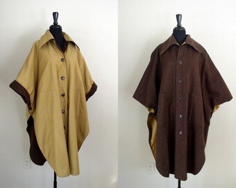 Wool cape coat | Etsy