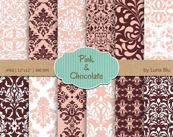 Peach Digital Paper: Peach Patterns pastel peach