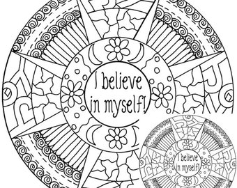 Self esteem coloring | Etsy
