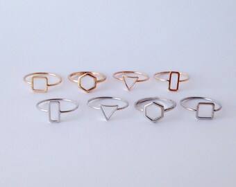 Geometric shape ring | Etsy