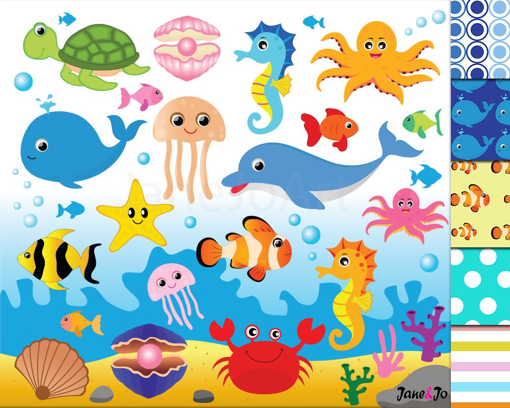 50%OFFSALE Sea Animal ClipartSea Animals ClipartSea