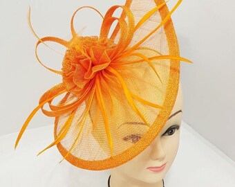 Orange fascinator | Etsy