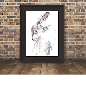 Hare wall art | Etsy