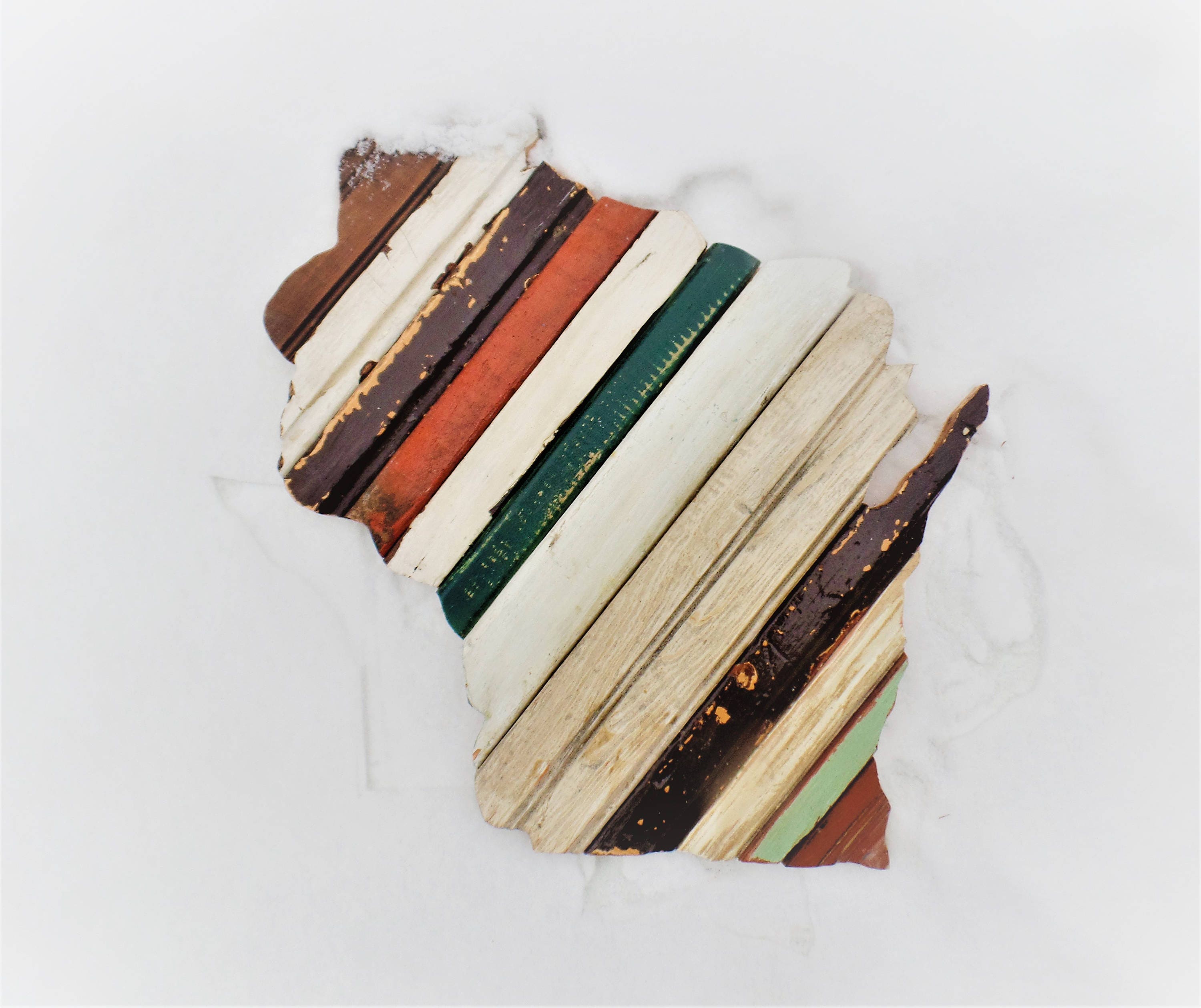 Wisconsin Wall Art State Outline Mosaic Cheesehead Decor