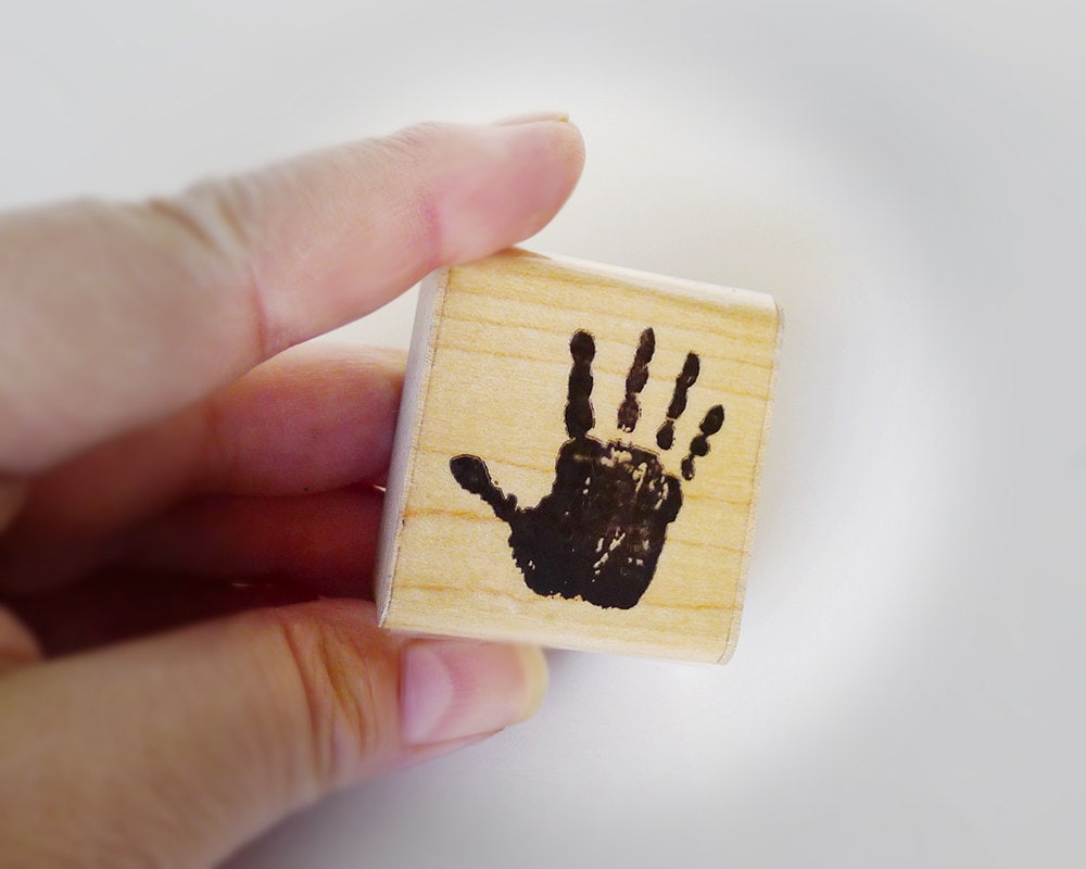 Hand Print, Rubber Stamp, Right Hand Stamp, Talk to the Hand, Medium ...