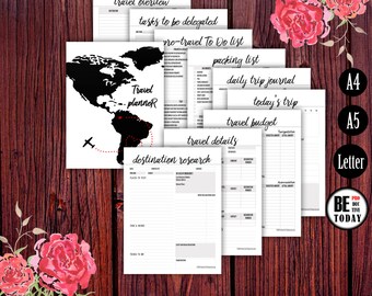 Printable Travel Planner Vacation Planner Kit Trip Planner