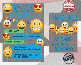 Emoji invitation | Etsy