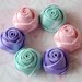 6 Handmade Ribbon Rolled Roses 1-1/4 inches In Lt pink