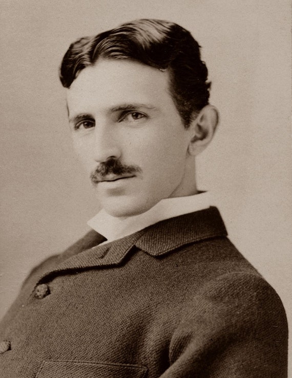 1895 Nikola Tesla Portrait Vintage Photograph 8.5 x