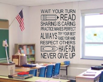 Classroom wall decal | Etsy