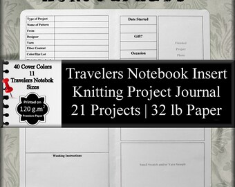 Knitting Crochet Planner Notebook Journal Printables PDF