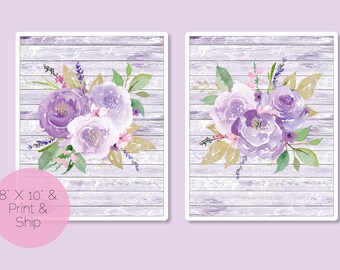 Watercolor Flowers Floral Nursery Set of 3 Prints PRINTABLE