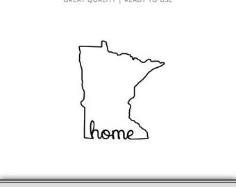 Mn state silhouette | Etsy