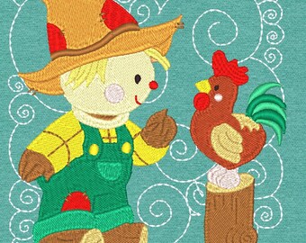 Scarecrow embroidery | Etsy