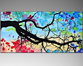 Modern tree painting | Etsy