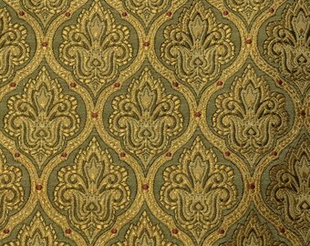 Gold damask fabric | Etsy