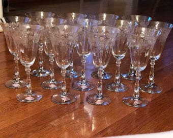 Etched crystal glass | Etsy