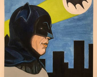 Rare Adam West 60's Batman Art Litho Print LE only 50