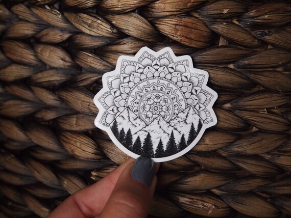 Forest Mandala Sticker Nature Sticker Mountain Sticker