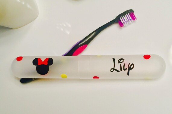 Personalized Disney Travel Toothbrush Case: Mickey or Minnie