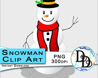 Snowman clip art | Etsy