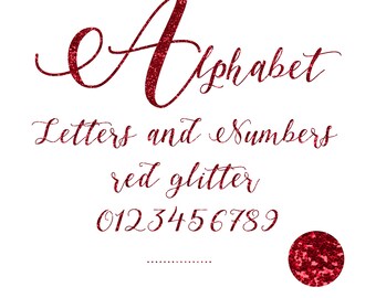 Red glitter font | Etsy