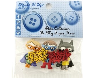 Superhero button | Etsy