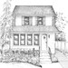Custom House Sketch hand drawn home portrait in ink