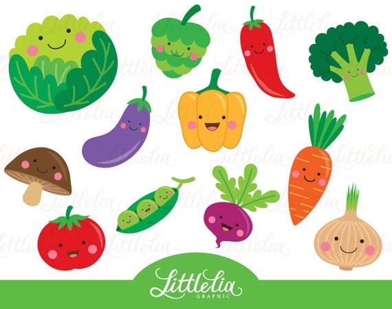 Cute vegetable clipart Veggie clipart 15063